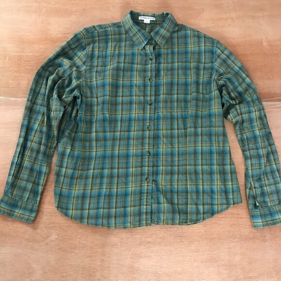 Pendleton | Shirts | Pendleton Shirt Men Large Green Plaid Button Up ...